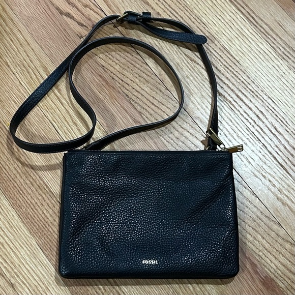 Fossil | Bags | Fossil Sadie Crossbody Leather Purse Black | Poshmark